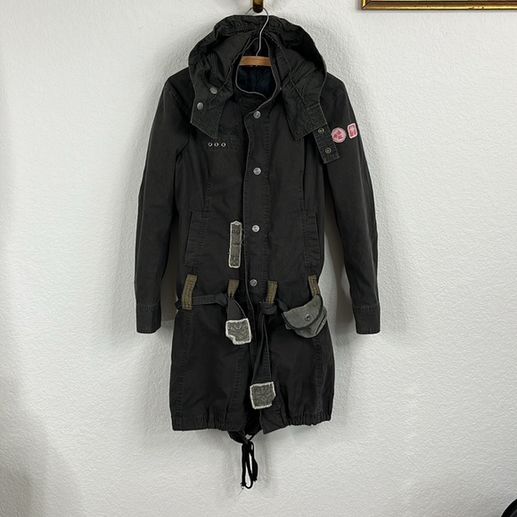 Diesel | Jackets & Coats | Diesel Parka Hooded Bomber Aviator Patch ...